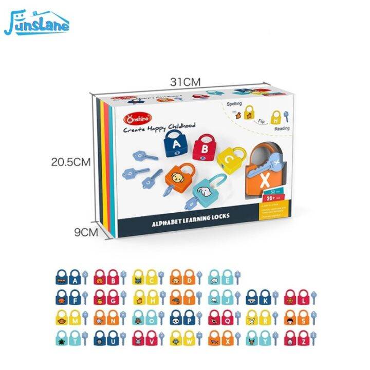 FunsLane Kids Learning Locks With Keys Letter Numbers Matching Counting ...