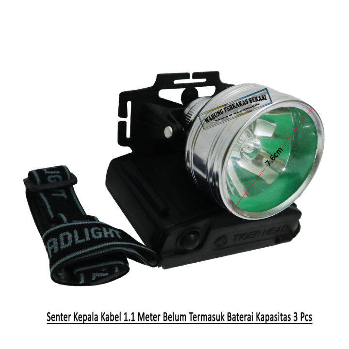 Senter Penerang Baterai Tembak LED Kepala Panjang Kabel 1.1 Meter ...