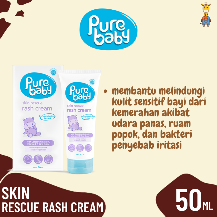 Pure Baby Skin Rescue Rash Cream 50ml - Krim Bayi Anti Ruam, Kemerahan ...