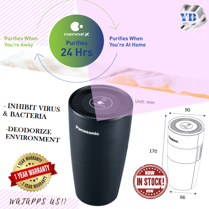 PANASONIC PORTABLE AIR PURIFIER NANOE™X GENERATOR F-GPT01A (BLACK) | Lazada