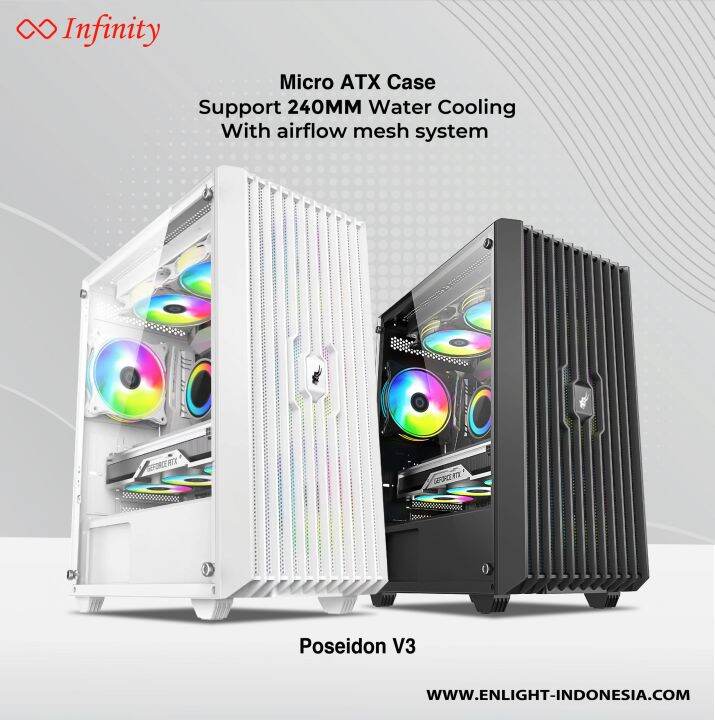 Casing Infinity POSEIDON V3 - Tempered Glass Gaming Case | Lazada Indonesia