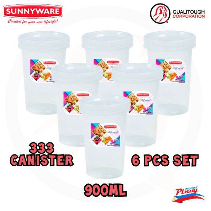 6 pcs Sunnyware 333 | 900 ml Stuff 'em All Canister | Round ...