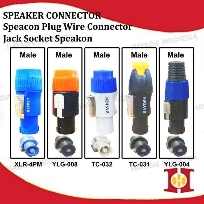 Jack Soket Konektor Audio Speakon Spicon Speacon Speaker Male Female ...