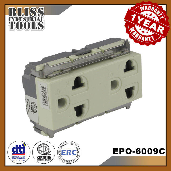 B.I.T. EO-6009C 2 Gang Universal Quick Connect Utility Outlet with ...