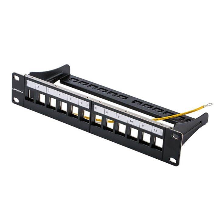 10-Inch 12-Port Blank Patch Panel Rack Installation Including Cable ...