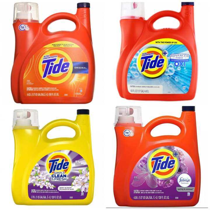 Tide Liquid Detergent Original | Oxi Power Advanced | Febreeze | Berry ...