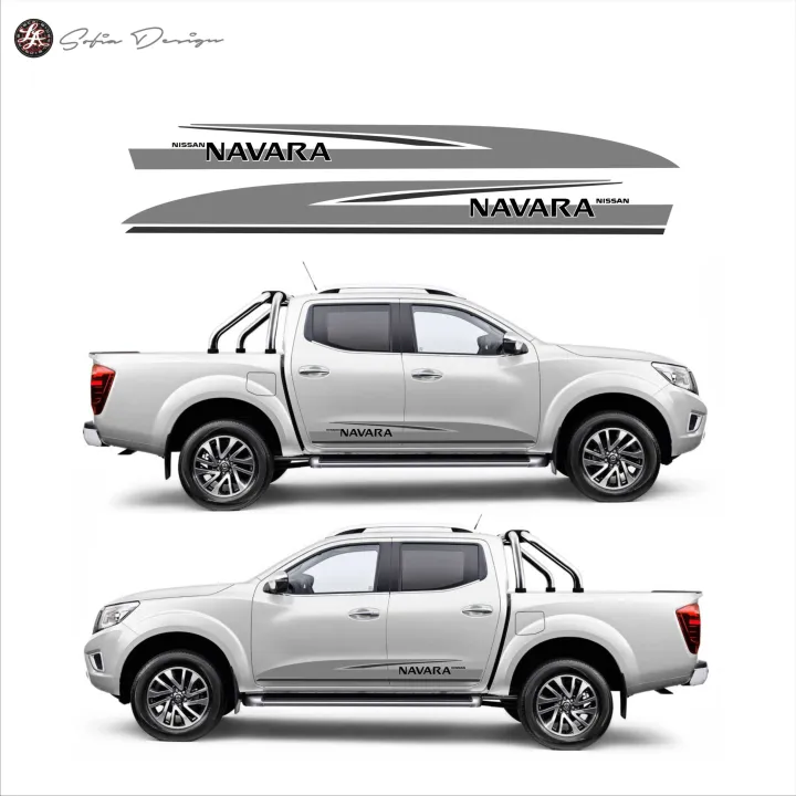 Nissan NAVARA Side Decal Sticker Cut Out Vinyl Sticker ( Silver & Black ...
