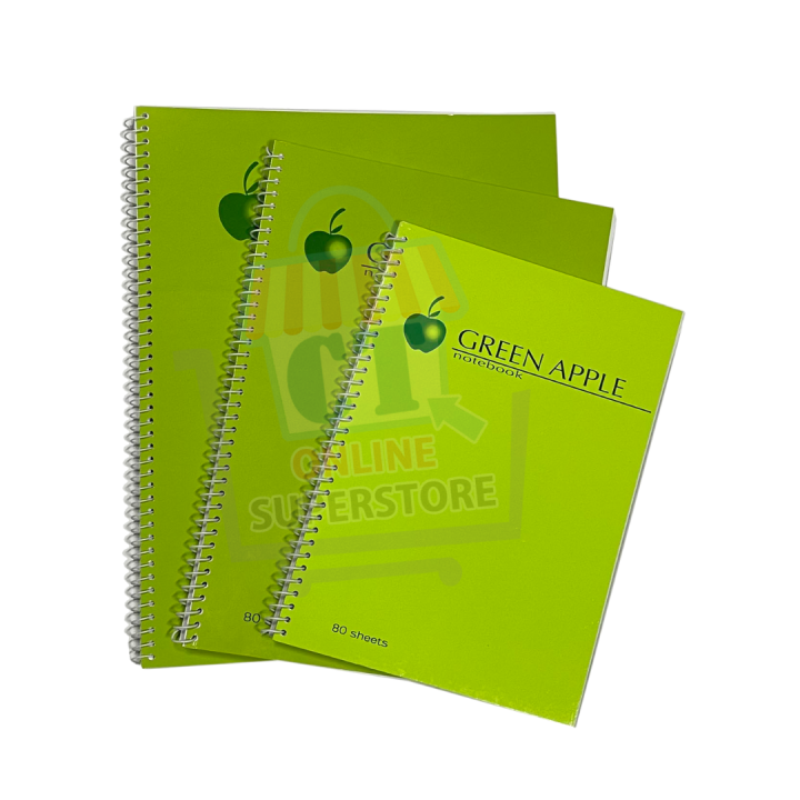 Apple Green Notebook 80 leaves 8x6, 7x10, 8-1/2x11 | Lazada PH