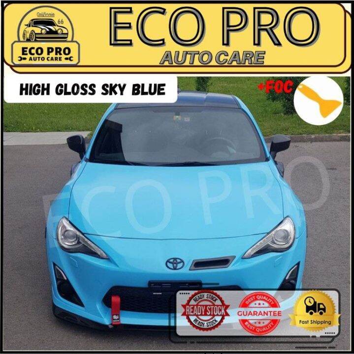 PREMIUM HIGH GLOSS VINLY LIGHT BLUE STIKER 152CM-CUSTOM SIZE for Motor ...