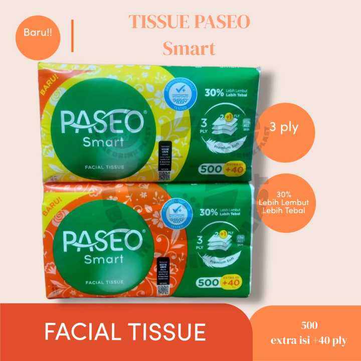 Smart Tissue Facial PASEO 540 helai 3 ply edisi baru | Lazada Indonesia