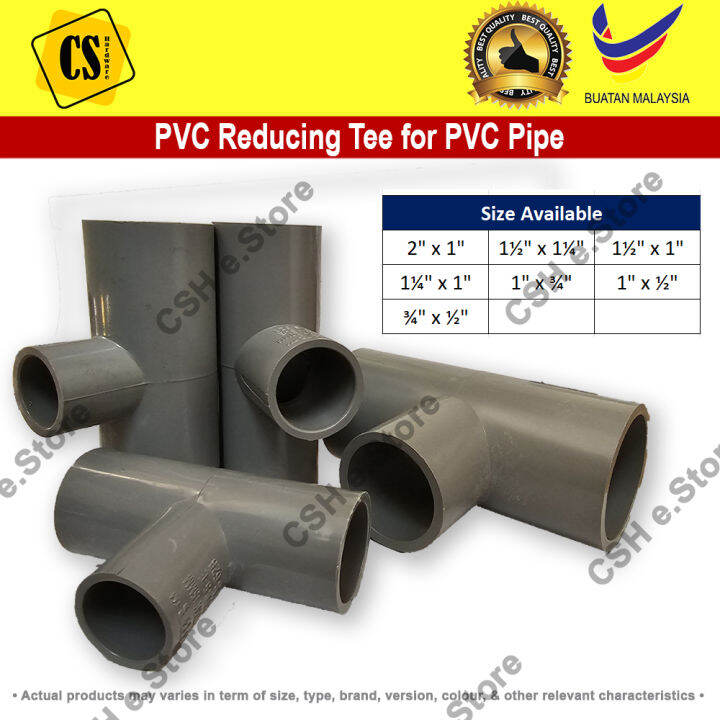 PVC Reducing Tee PVC Pipe Fitting Reducer Tee 1 inch 3/4 inch 1/2 inch | Lazada