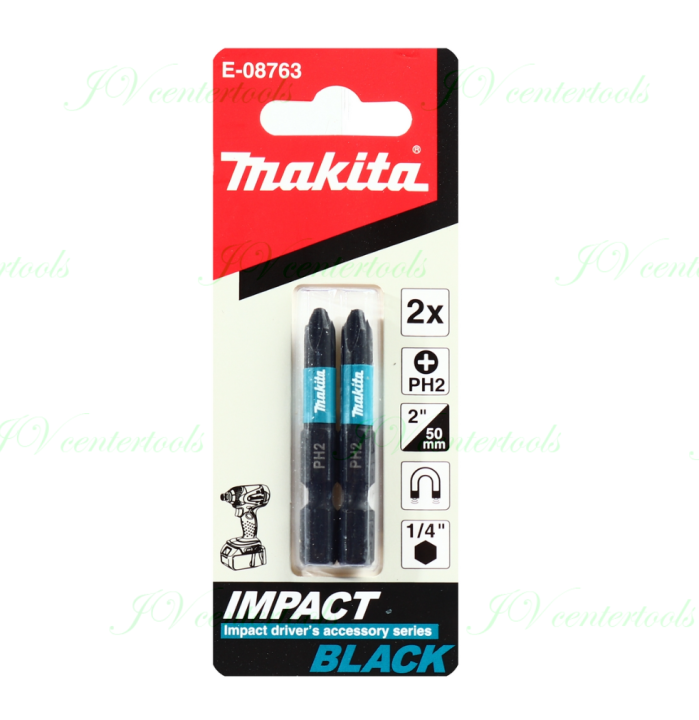 MAKITA E-08763 ดอกไขควง PH 2 x 50 BLACK ( 2ชิ้น/PAC ) | Lazada.co.th