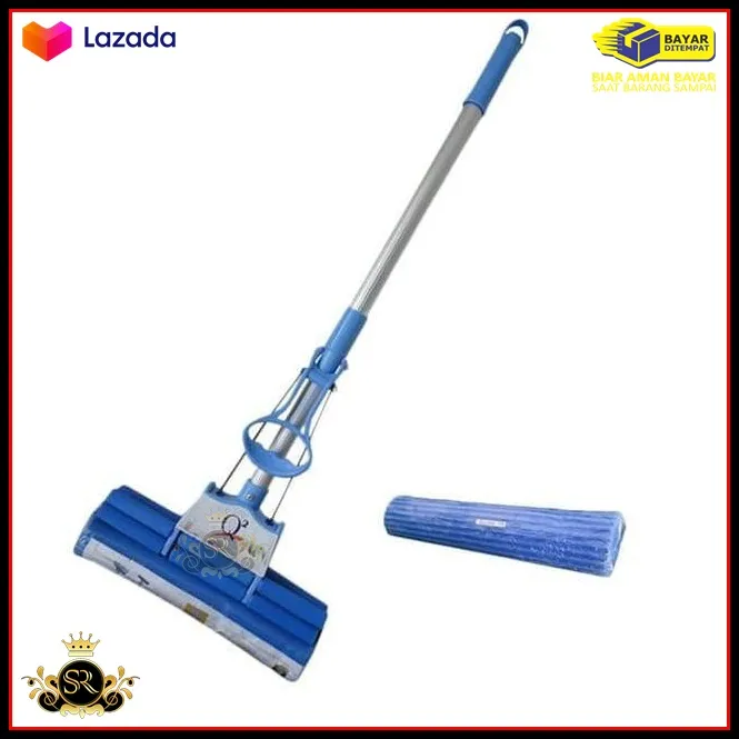 Yangma Q2 Alat Pel Lantai Pel Sodok Busa Pembersih Lantai Biru Lap Pengering Kain Praktis Simple ...