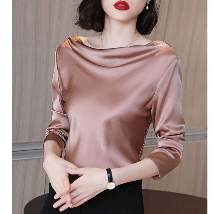 4910 PENELOVA TOP – LENGAN PANJANG – BAJU LENGAN PANJANG- BLUS SATIN ...