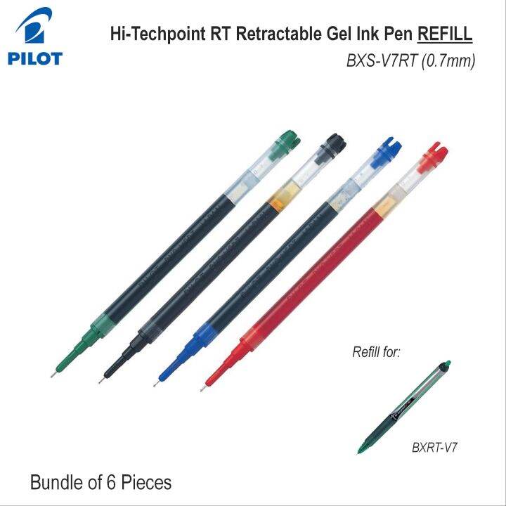 Pilot Hi-Techpoint RT Retractable Gel Ink Pen Refill BXS-V7RT 0.7mm ...
