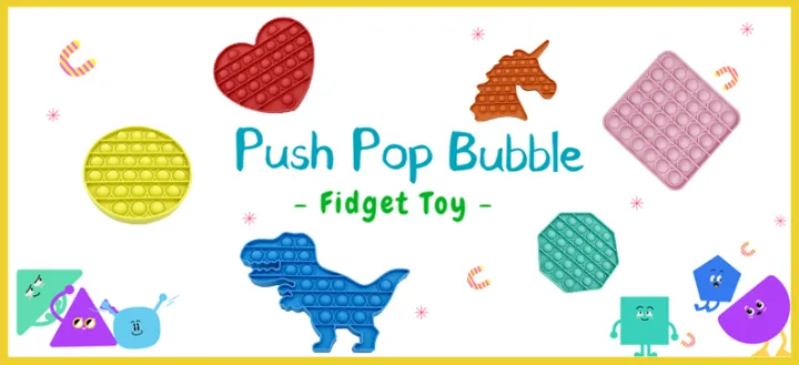 Multi-Color push pop popper bubble sensory fidget toy Stress relief ...