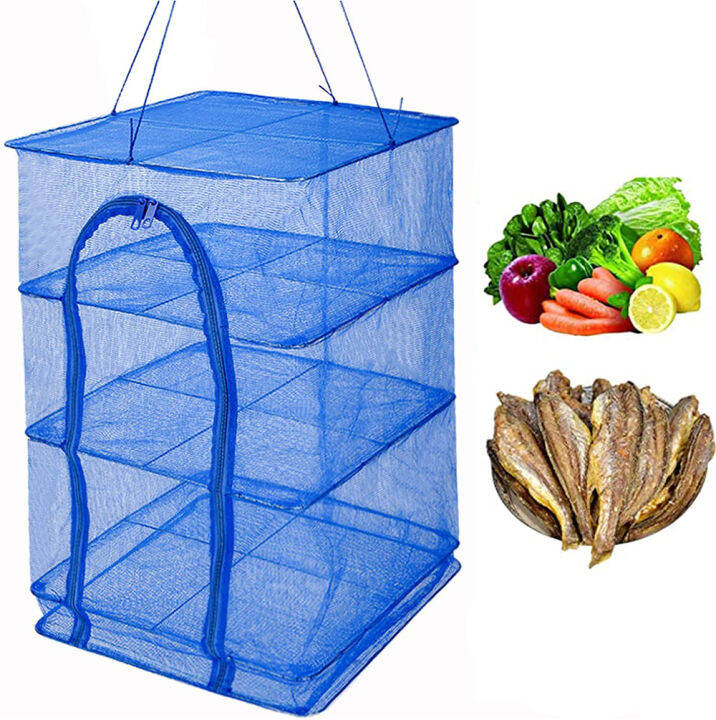 4 Layers Folding Fish Mesh Herb Drying Rack , Non-Toxic Nylon Netting ...