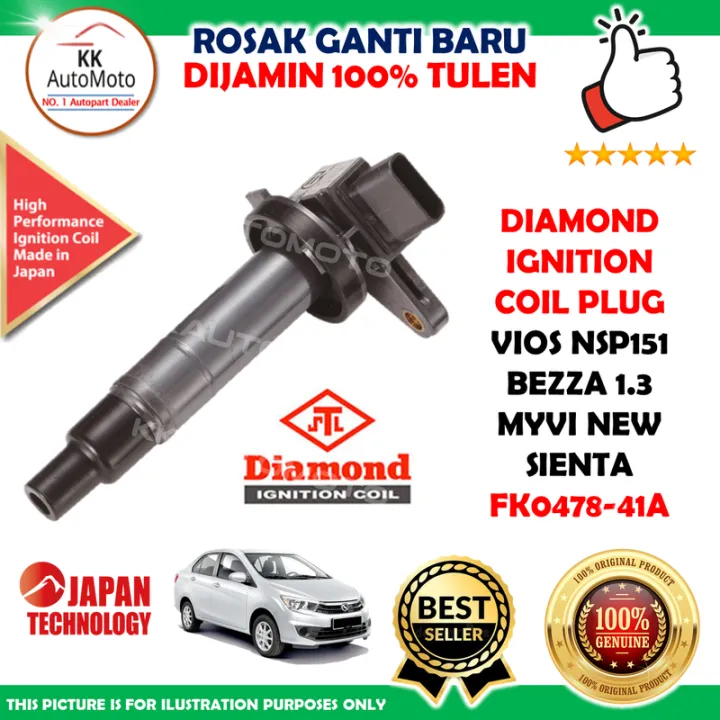Diamond Ignition Plug Coil - Vios NCP151 Bezza 1.3 Myvi New Sienta ...