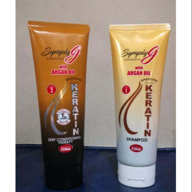 Simply g keratin shampoo and conditioner with argan oil 220 ml | Lazada PH