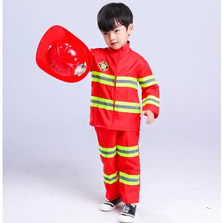 2022 Teenager Fireman Sam Uniform Children Halloween Cosplay ...