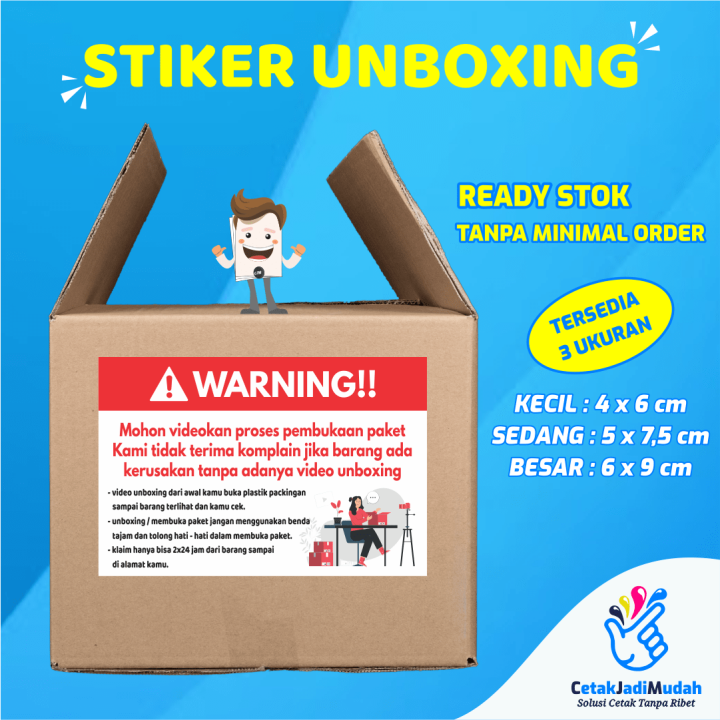 Stiker Peringatan Unboxing Sticker Label Pengiriman Olshop Video ...
