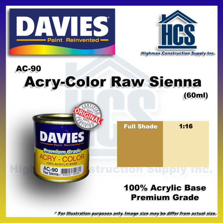 Davies AC-90 Acry-Color Raw Sienna (1/4L | 60ml) | Lazada PH