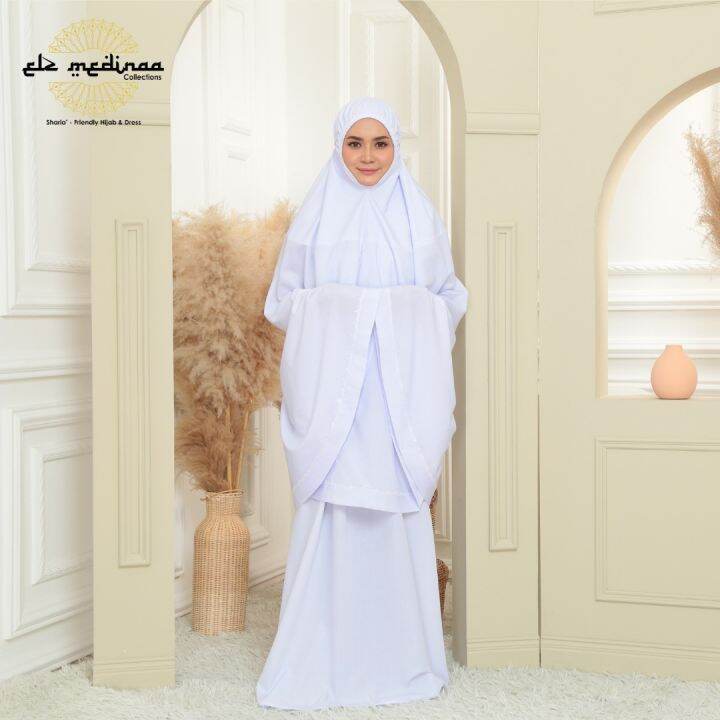 TELEKUNG COTTON HITAM & PUTIH [SULAM WARNA PUTIH] READYSTOCK Telekung ...