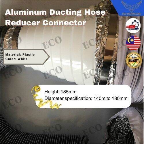 140mm to 180mm Aluminium Ducting Pipe Reducer Connector Air Ventilation ...