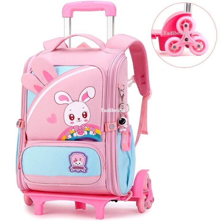 School Wheeled Backpack Bag Girls Boys Trolley Bags With Wheels School ...