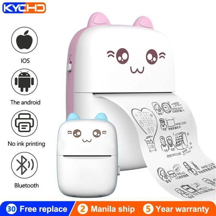 Portable Thermal Printer Mini Photo Receipt Sticker Label Printer ...