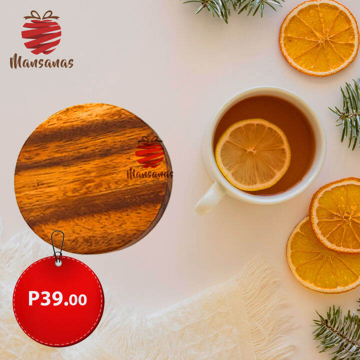Mansanas 1 Piece Acacia Wood Wooden Coaster Trivet | Lazada PH