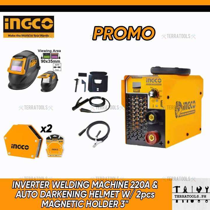 INGCO PROMO 220A Welding Machine w/FREE INGCO Welding Helmet and 2Pcs ...