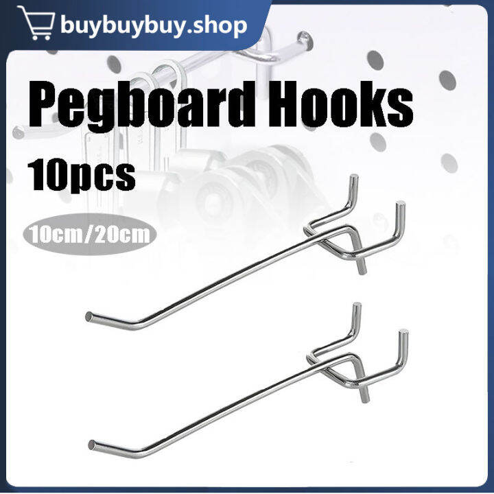 10Pcs Chrome Plated Pegboard Hooks (10cm - 20cm) Display Hooks | Lazada PH