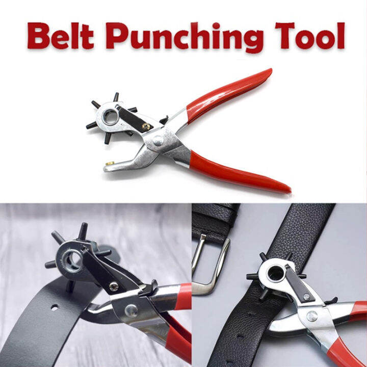 Leather Hole Revolving Punch Pliers leather belt hole punch 6 hole With ...
