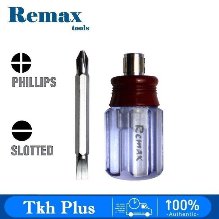 REMAX 1-1/2'' Stubby Magnetic Screwdriver With Phillips Head and Flat Head | Lazada