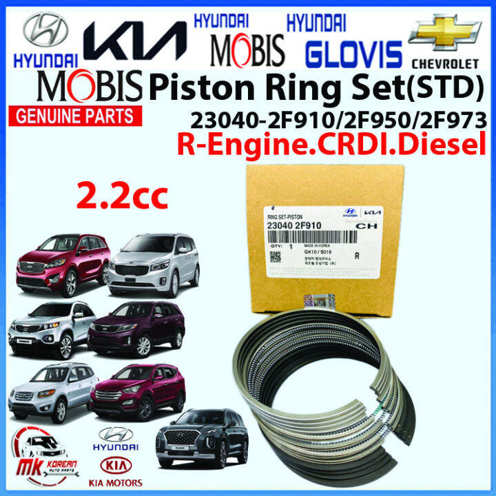 [GENUINE] Piston Ring Set (STD) for R-Engine. CRDI.Diesel. 2.2cc. Santa ...