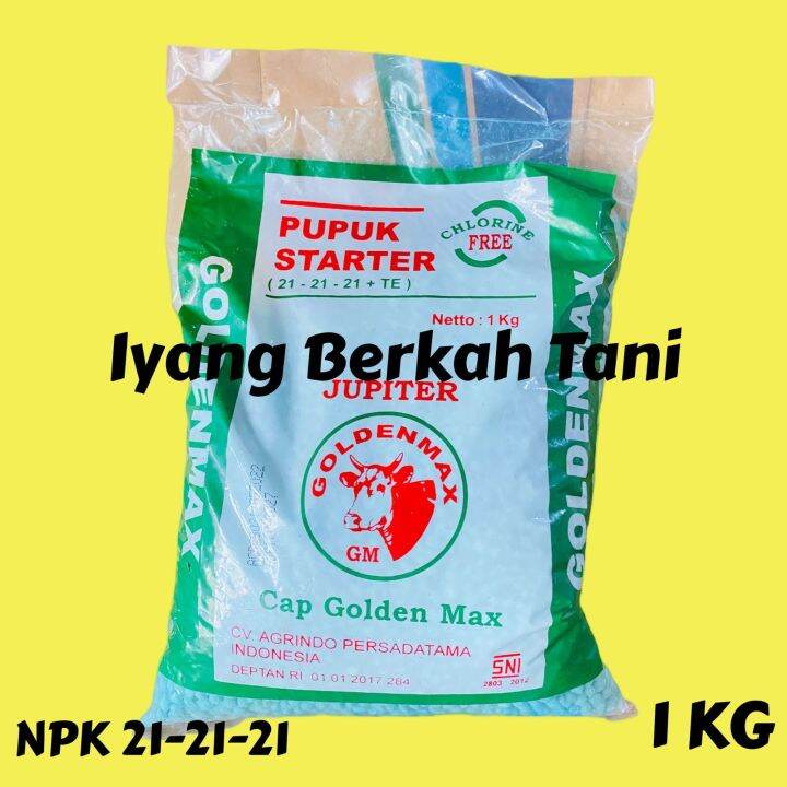 PUPUK NPK STARTER 21-21-21+TE JUPITER CAP KEPALA SAPI GOLDEN MAX 1KG ...