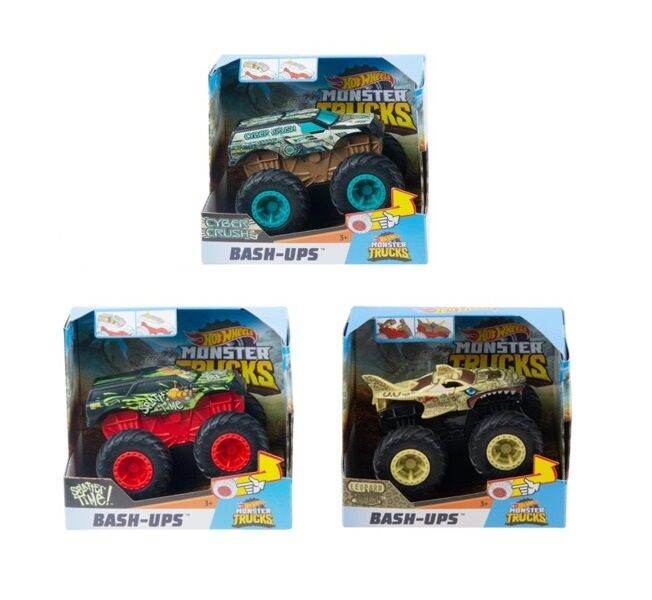 Hot Wheels Monster Trucks Scale 1:43 Bash Ups Collection ฮอตวิล มอสเตอร์ทรัค รถล้อโต GCF94 ...
