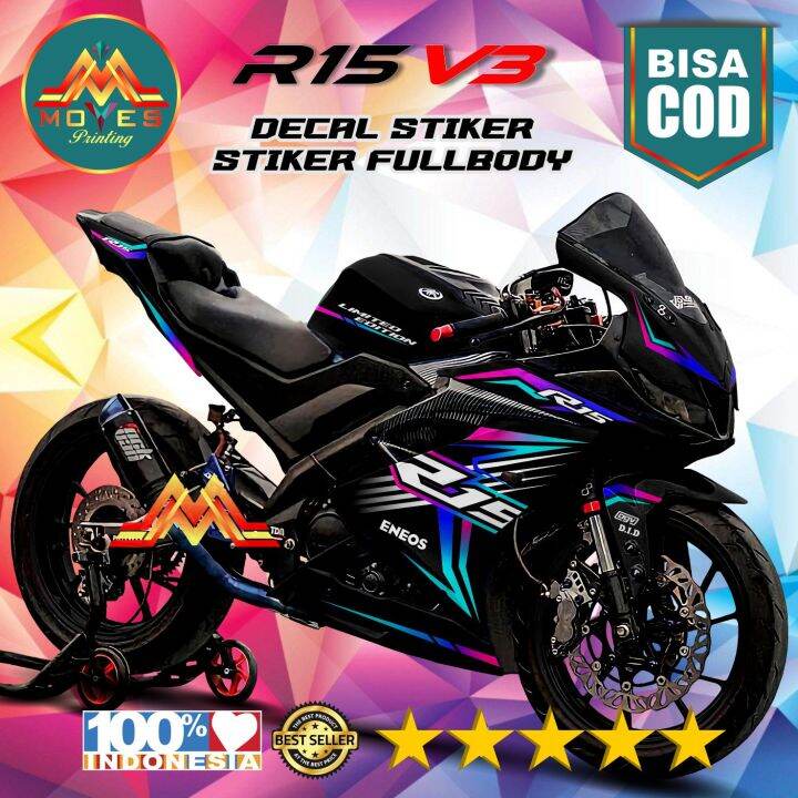⭐⭐⭐⭐⭐ ( terbaru & cod ) stiker r15 v3 stiker motor r15 v3 full body ...