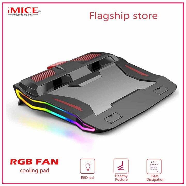 iMICE RGB Gaming Laptop Cooler Adjustable Notebook Stand 3000 RPM ...