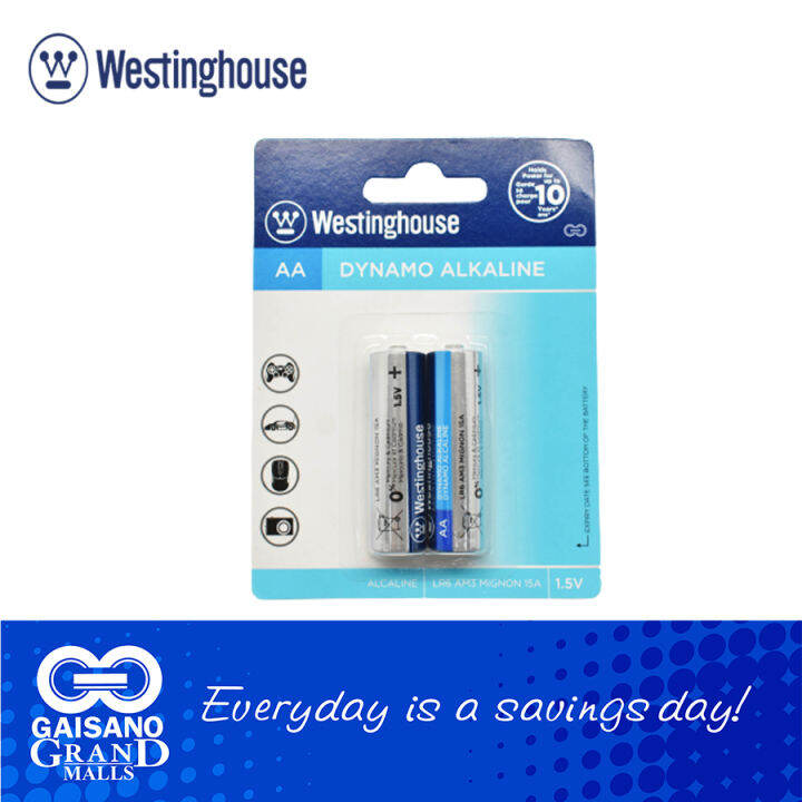 WESTINGHOUSE 1.5V Battery, 2-piece AA Dynamo Alkaline Battery 053 ...