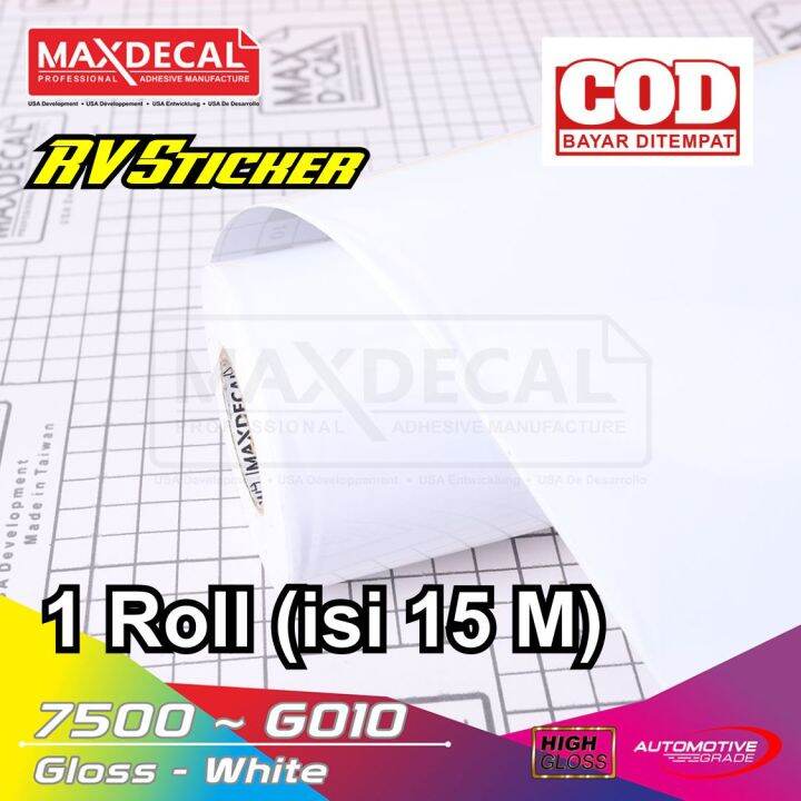ROLL, Sticker Putih Glossy Maxdecal 1 roll isi 15 meter, Skotlet motor ...