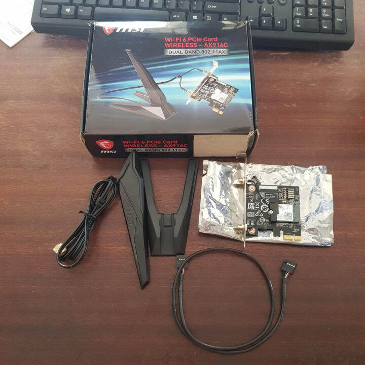 MSI AX916C Dual Band AX 200 WiFi 6 Bluetooth 5.0 Long Range Wireless MU-MIMO PCIe Network ...