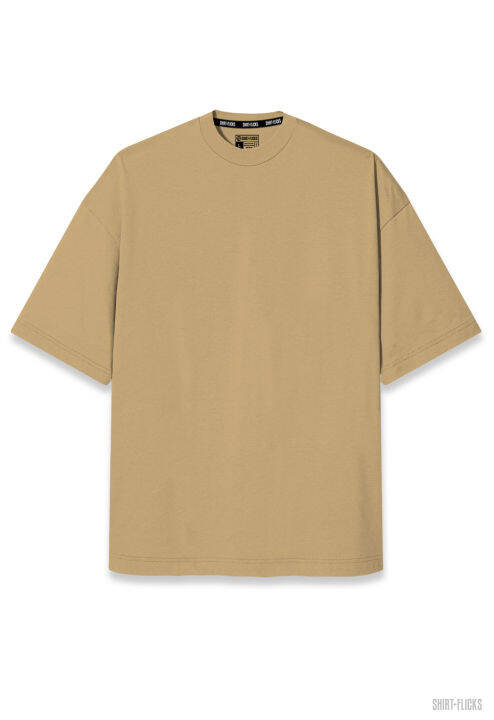 Shirtflicks Khaki Oversized Plain Shirt Printed Premium Cotton DTG ...