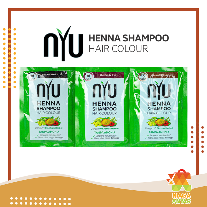 NA NYU Shampoo Hair Colour Henna / NYU Henna Shampoo Pewarna Rambut ...