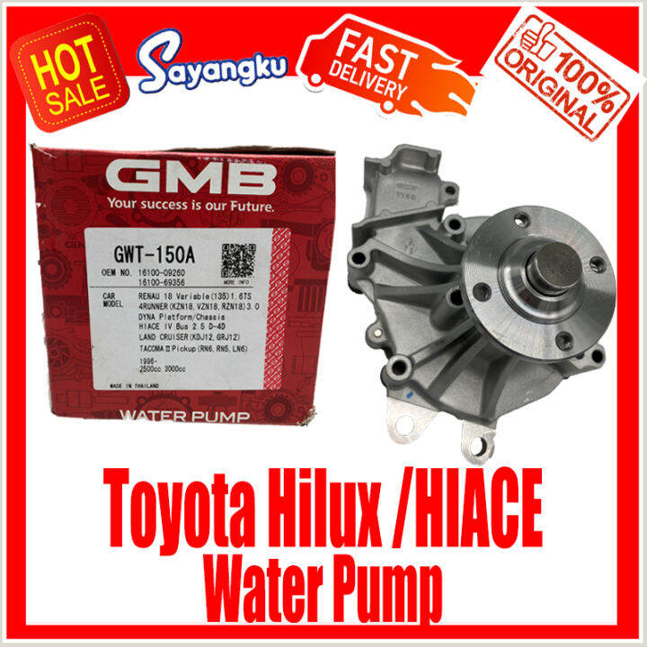 GMB Water Pump GWT-150A Toyota Fortuner Hilux Hiace VNT /Vigo With ...
