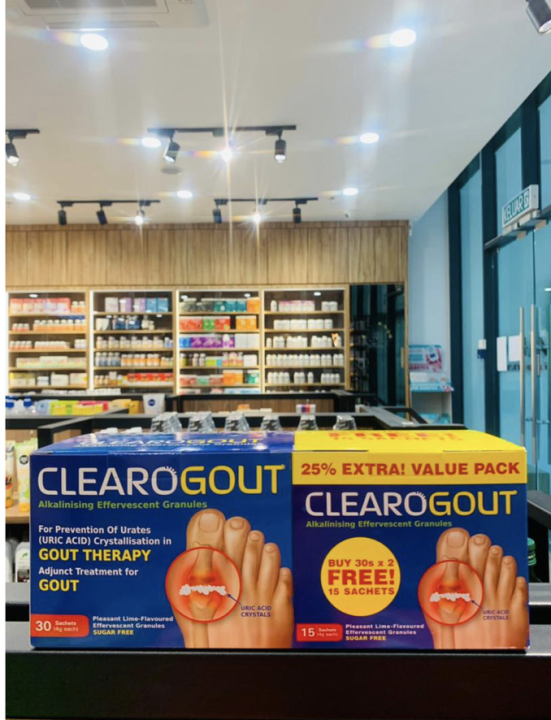 CLEAROGOUT 30 + 30 +14 Sachets (total 74 sachets) For gout pain ...