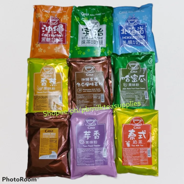 CASA Milky Flavor Tea 1kg [Okinawa Hokkaidoi Matcha Cheese M.Foam Taro ...