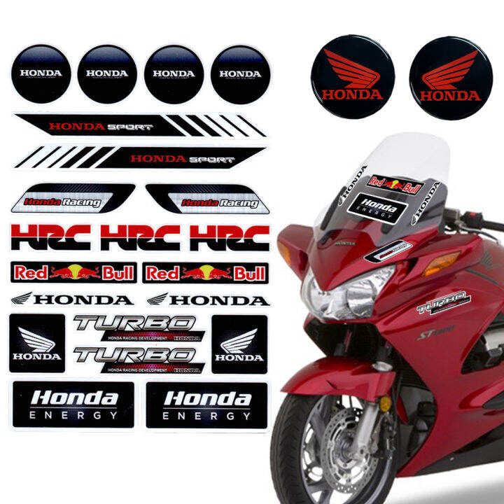 A Set of Honda Reflective and 3D Gel Motorcycle Stickers Logo Decals ...