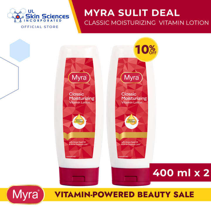 Myra Classic Moisturizing Vitamin Lotion 400 ml x2 | Lazada PH